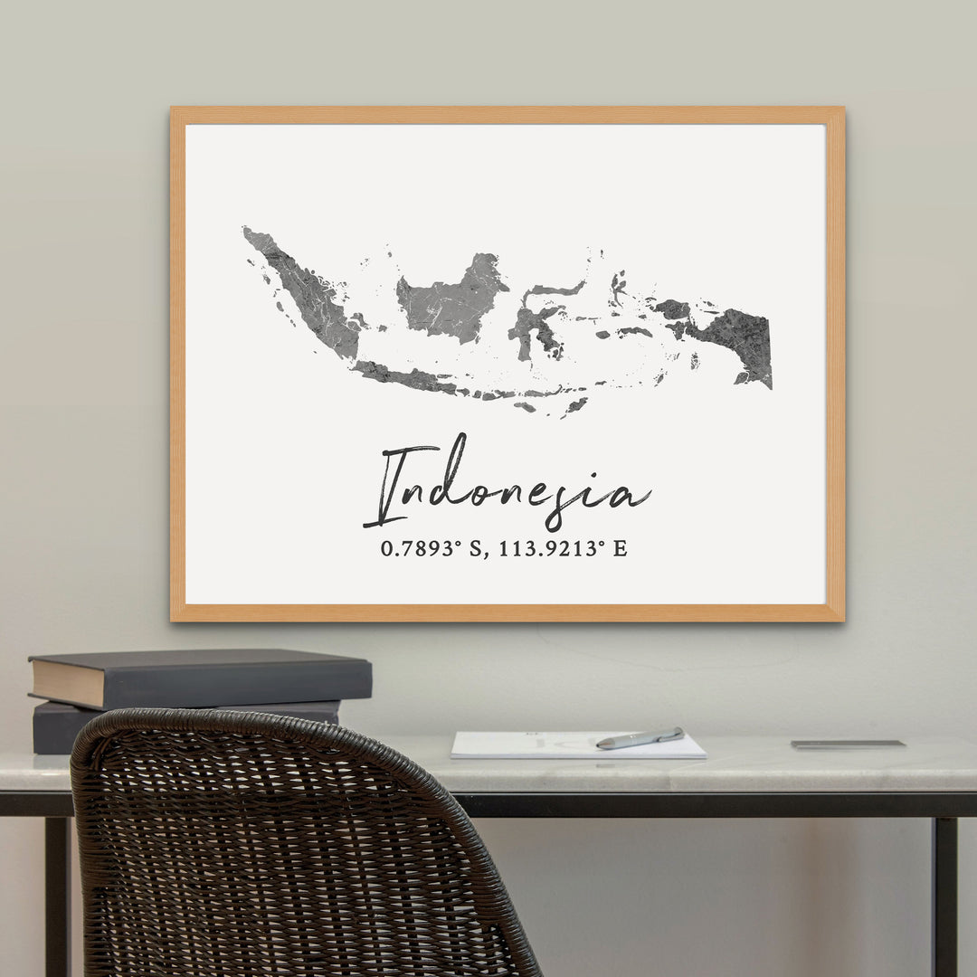 Indonesia Country Map Art Print – Westbrook Print Shop