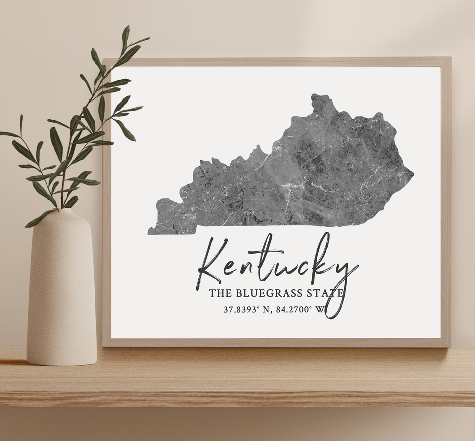 Kentucky State Map Art Print – Westbrook Print Shop