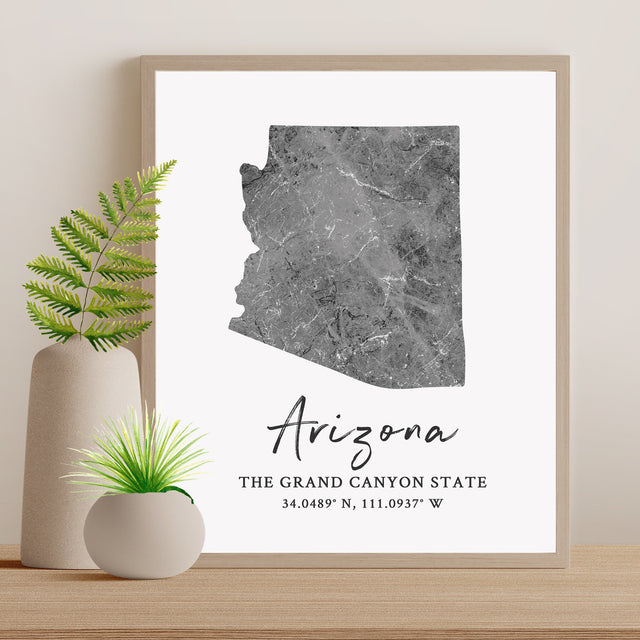 Arizona State Map Art Print – Westbrook Print Shop