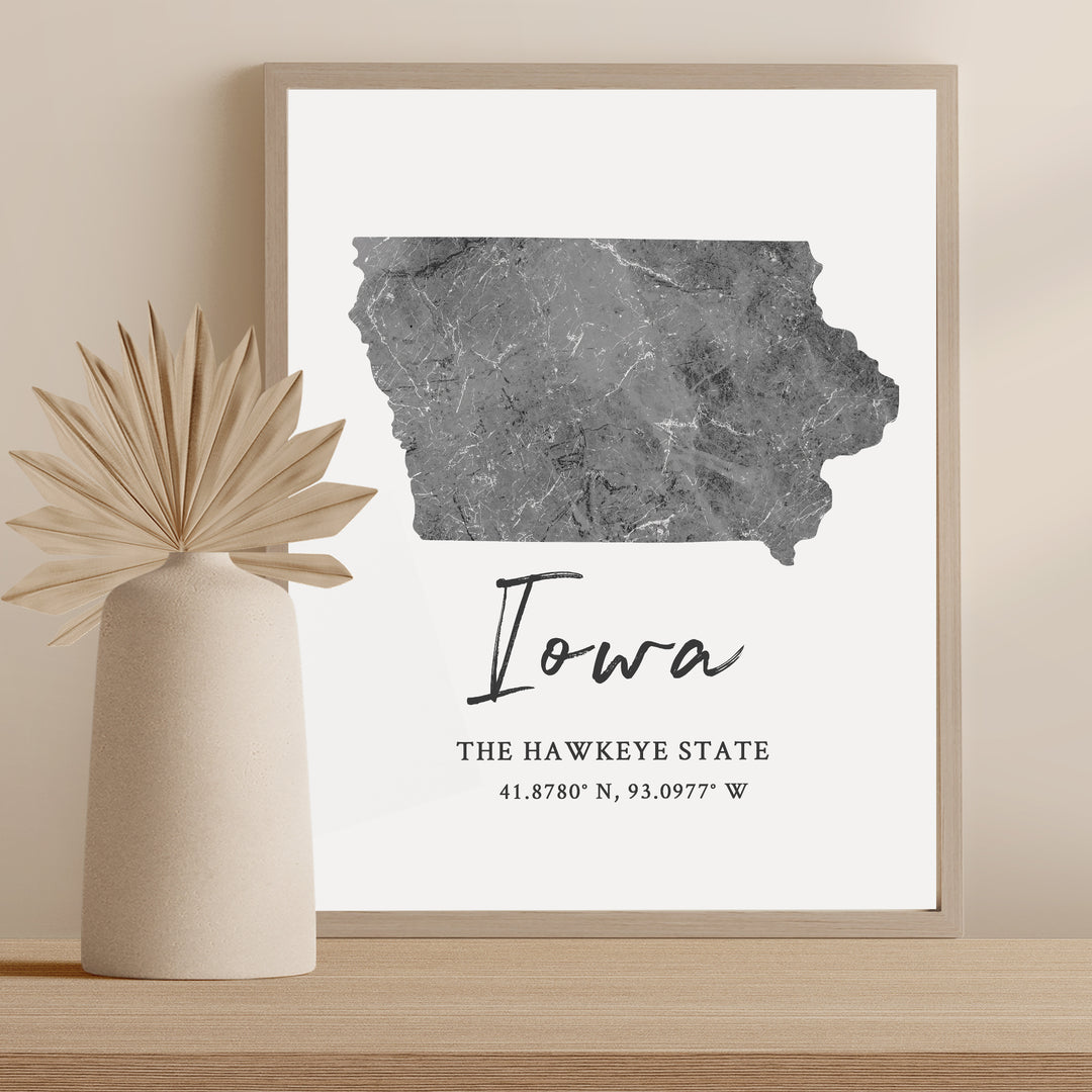 Iowa State Map Art Print – Westbrook Print Shop