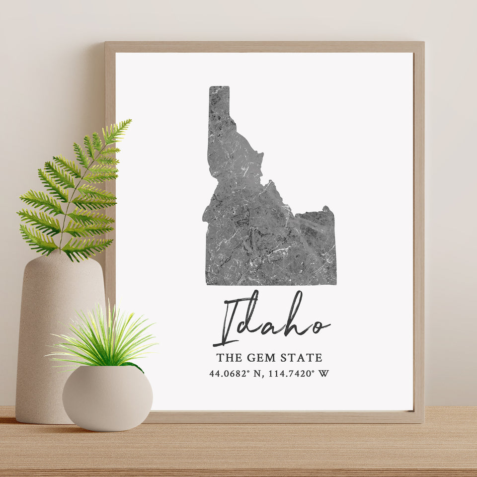 Idaho State Map Art Print – Westbrook Print Shop
