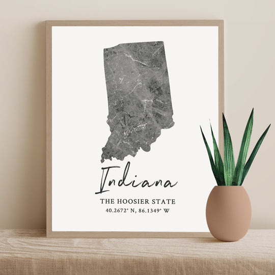 Indiana State Map Art Print – Westbrook Print Shop