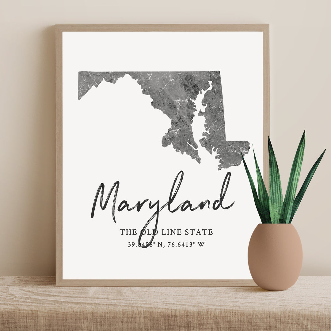 Maryland State Map Art Print – Westbrook Print Shop