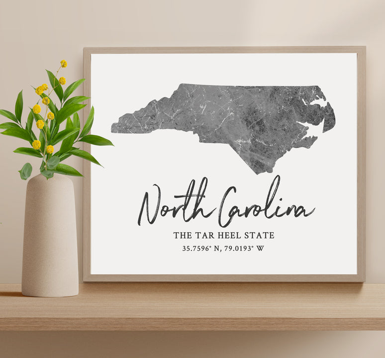 North Carolina State Map Art Print – Westbrook Print Shop